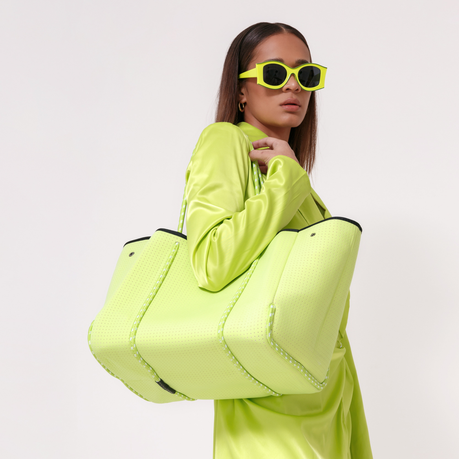 EVERYDAY TOTE NEON GREEN – Pop Ups Brand